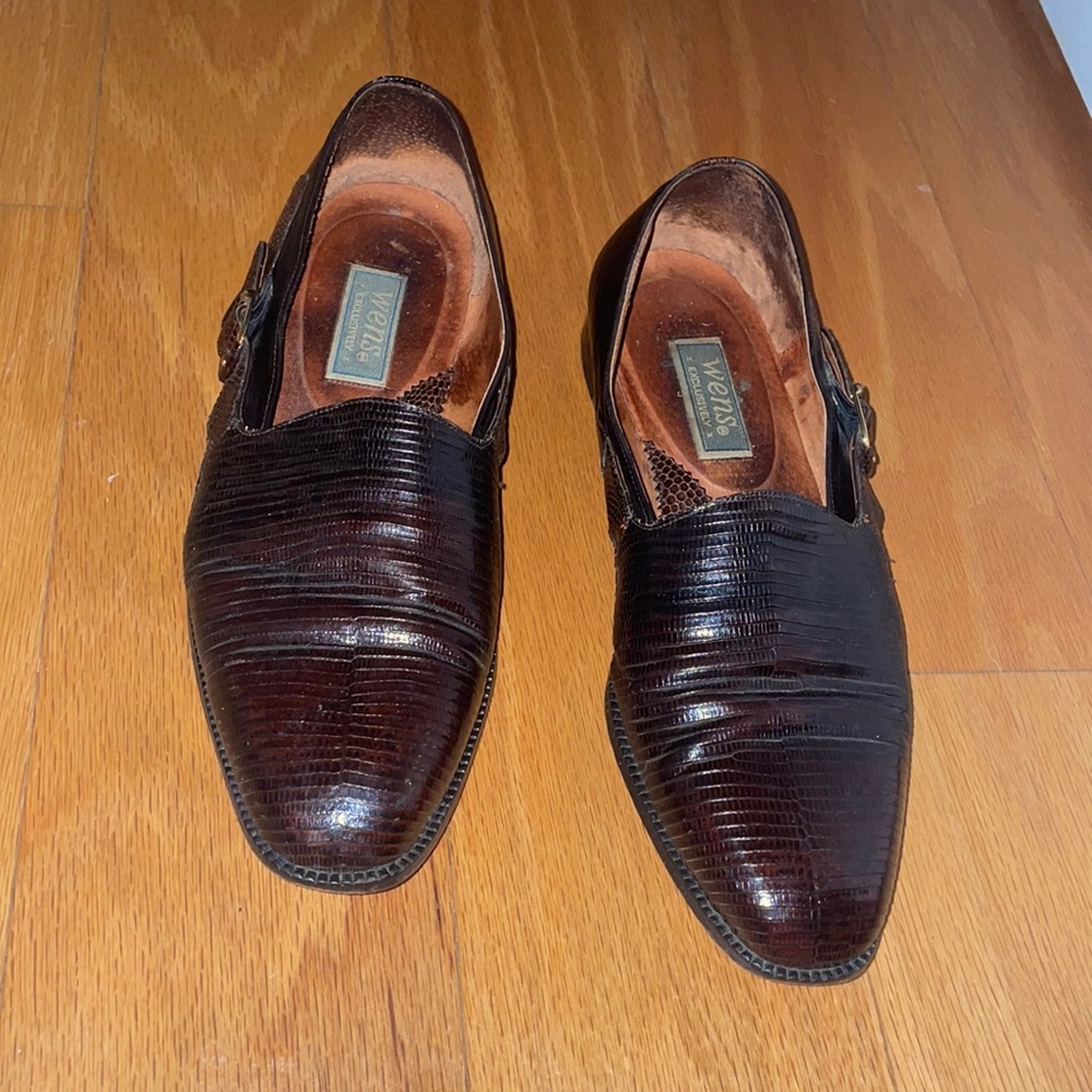 Real Lizard Mens Shoes - Slide Ons - Gem